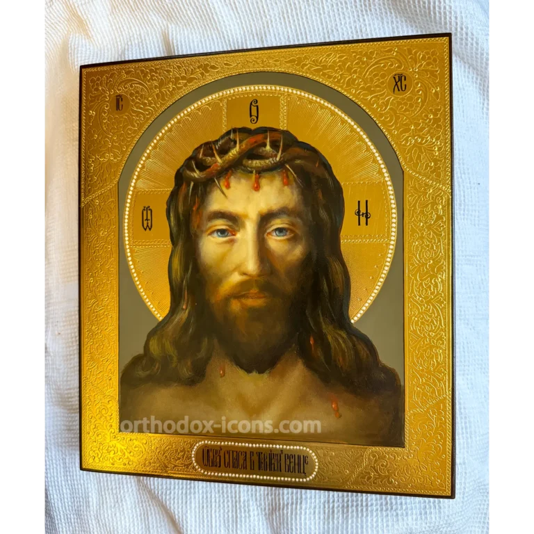 Hand-Painted Icon of Christ in the Crown of Thorn | Icons of Russia